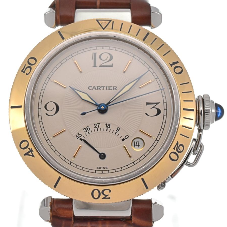 カルティエ CARTIER W31012H3/1033 パシャ 38mm パワーリザーブ K18YG ベゼル 自動巻き メンズ 良品 O ...