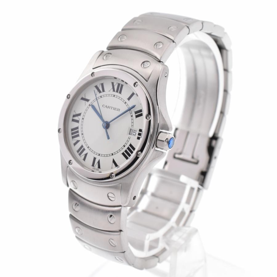 カルティエ CARTIER W20027K1 サントスクーガー MM デイト クォーツ ユニセックス 美品 P#128680 :128680 ...