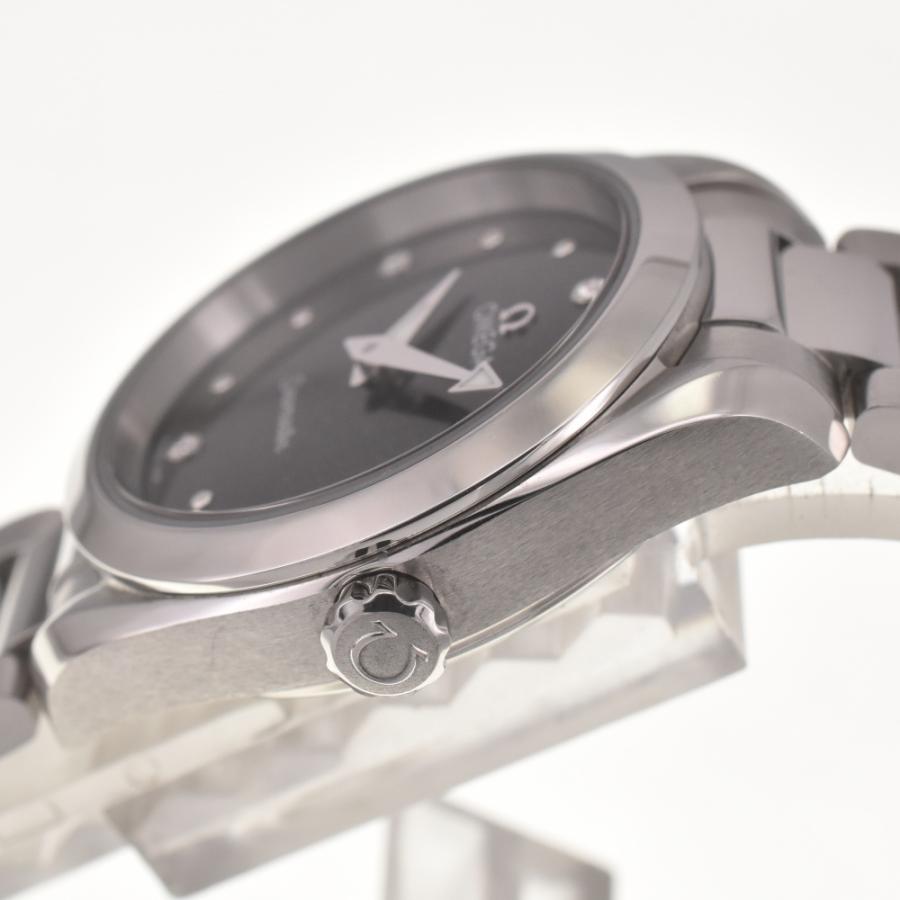 オメガ OMEGA 220.10.28.60.51.001 シーマスター アクアテラ 4Pダイヤ クォーツ レディース 美品 箱付き N ...