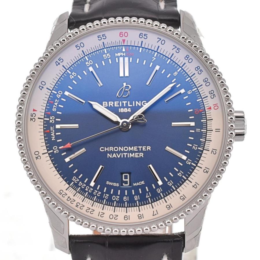 ブライトリング BREITLING A17326 ナビタイマー41 デイト 自動巻き メンズ 極美品 内箱・保証書付き M#129694 : ...