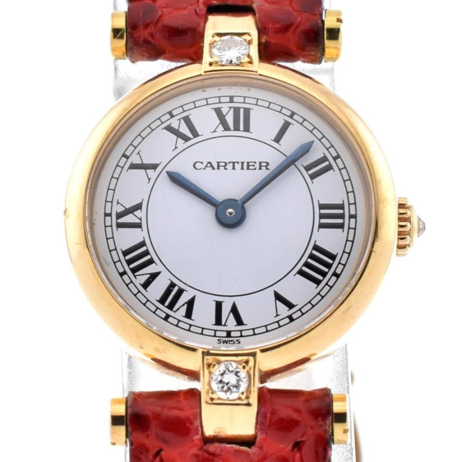 Cartier 値下 カルティエ CARTIER マストヴァンドーム K18YG 2Pダイヤモンド クォーツ レディース 良品 D# ...