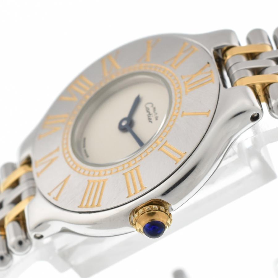 カルティエ CARTIER マスト21 ヴァンティアン 2ロウ SS/GP クォーツ レディース 良品 H#131197 :131197 ...