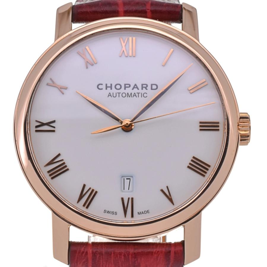 Chopard 値下 ショパール 161278-5005 クラシック デイト K18RG／レザー 自動巻き メンズ 美品 N#132020 ...
