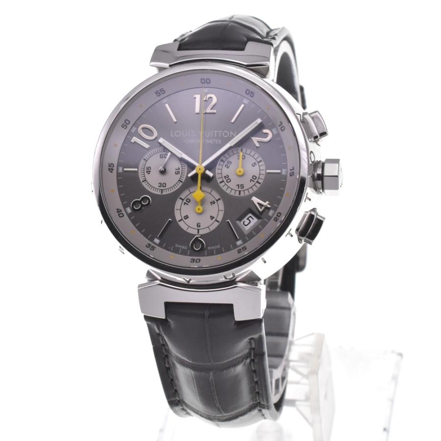 LOUIS VUITTON（ルイ・ヴィトン） 値下 LOUIS VUITTON Q1140 タンブール クロノグラフ LV277 デイト 限定品 自動巻き メンズ 良品 O#132035 ...