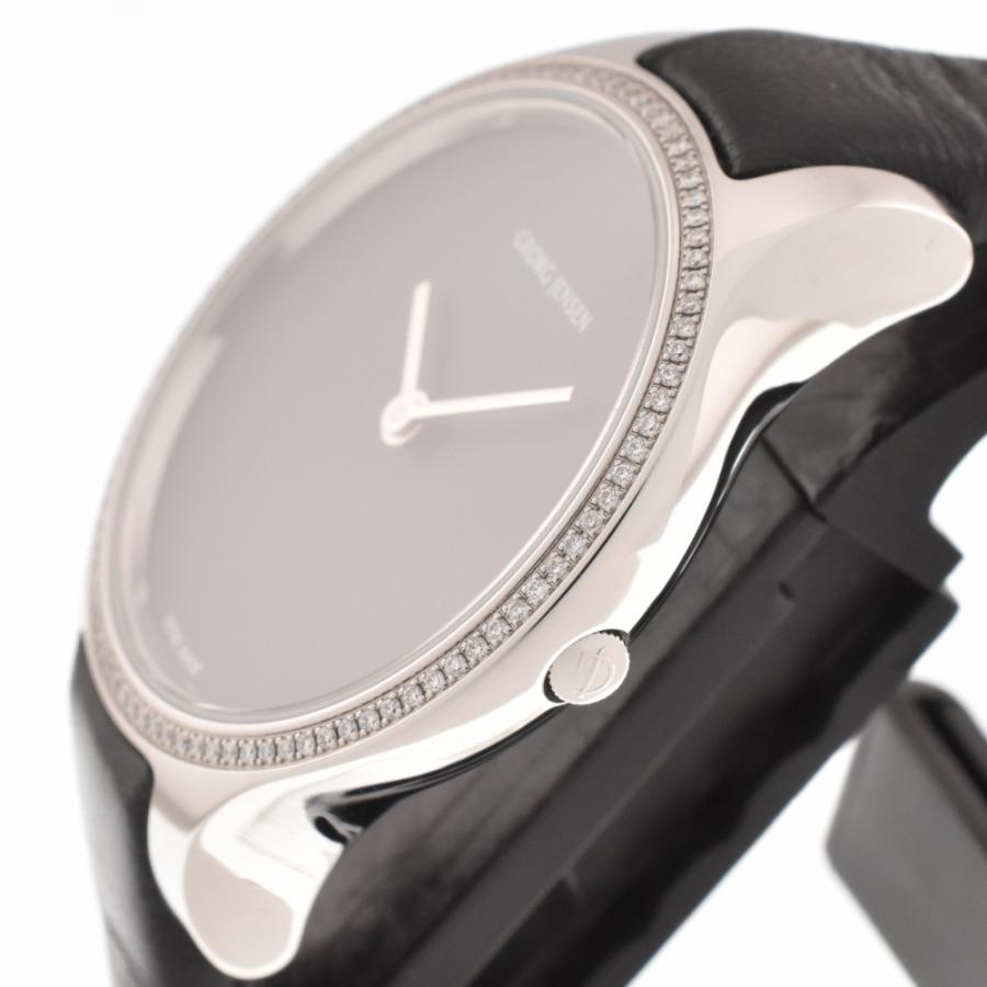 ジョージジェンセン Georg Jensen C30-ST01 コンケイヴ ダイヤベゼル クォーツ レディース 美品 P#132360 : ...