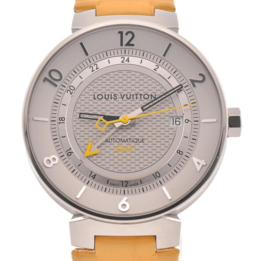LOUIS VUITTON 値下 ルイ・ヴィトン Q8D31 タンブール ムーン GMT デイト 自動巻き メンズ 美品 箱付き ...