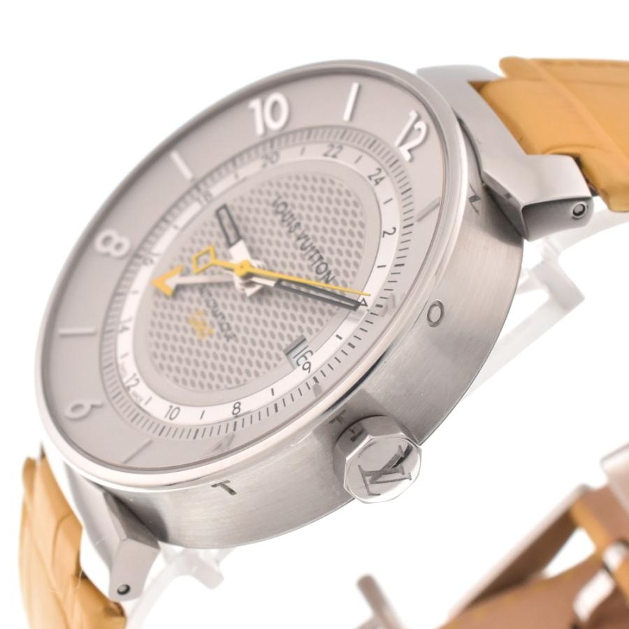 LOUIS VUITTON 値下 ルイ・ヴィトン Q8D31 タンブール ムーン GMT デイト 自動巻き メンズ 美品 箱付き ...