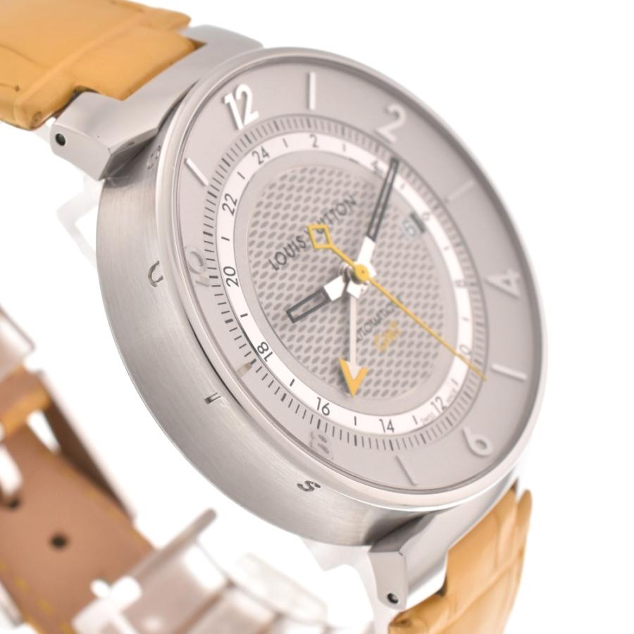 LOUIS VUITTON 値下 ルイ・ヴィトン Q8D31 タンブール ムーン GMT デイト 自動巻き メンズ 美品 箱付き ...