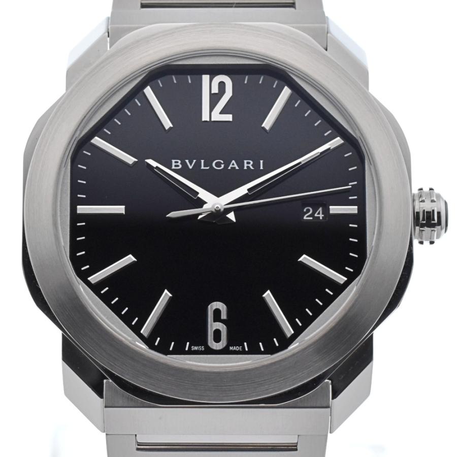 BVLGARI 値下 ブルガリ OC41S/102704 オクト デイト 裏スケ 自動巻き メンズ 美品 箱・保証書付き K#134201 ...