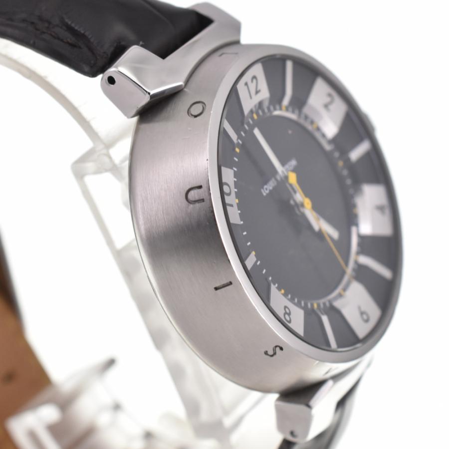 LOUIS VUITTON ルイ・ヴィトン Q118F タンブール インブラック アナデジ クォーツ メンズ 内箱付き M#137206 ...