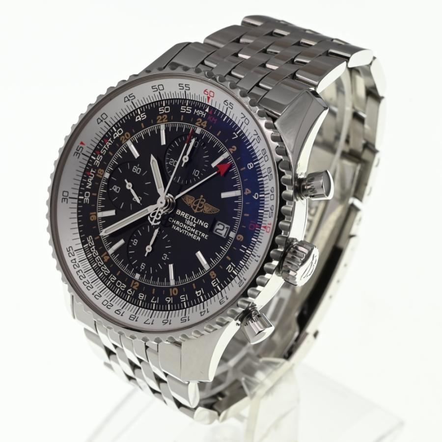 ブライトリング BREITLING A2432212-B726 ナビタイマー ワールド クロノグラフ デイト GMT 自動巻き メンズ 良品 ...