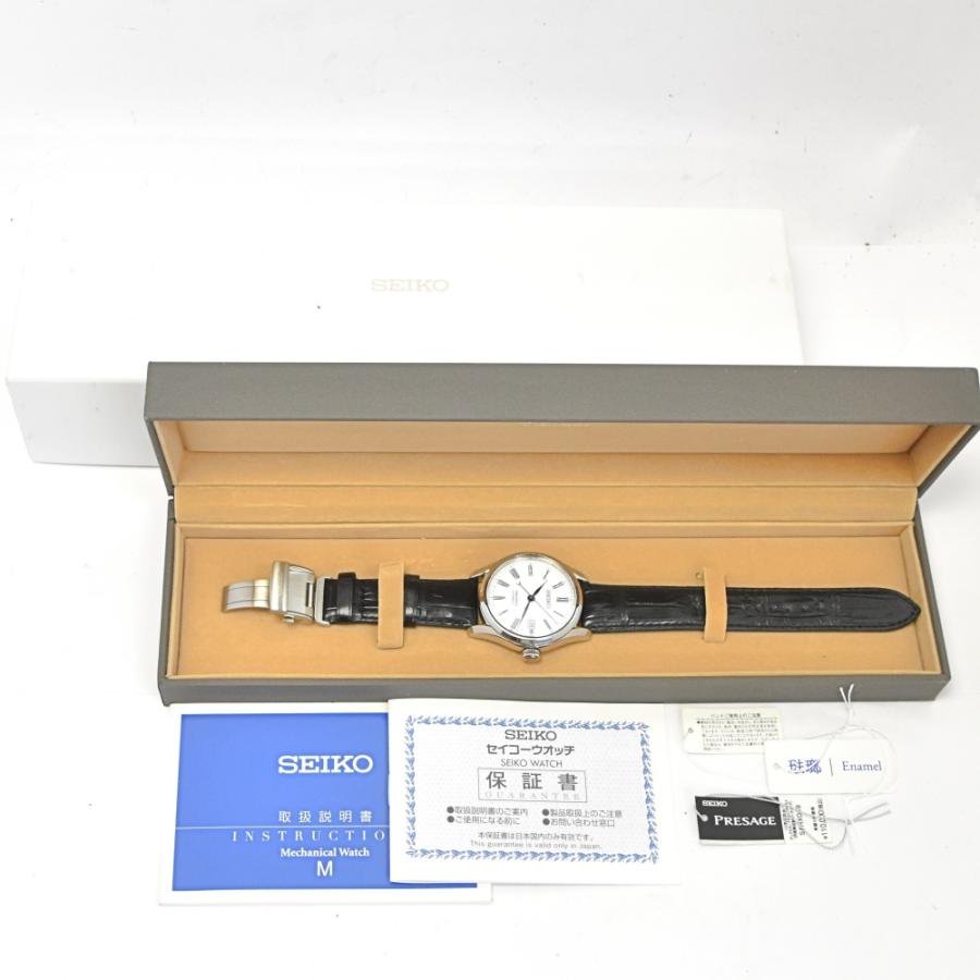 SEIKO セイコー SARX049/6R15-03V0 プレザージュ 琺瑯ダイアル デイト 自動巻き メンズ 美品 箱・保証書付き O ...
