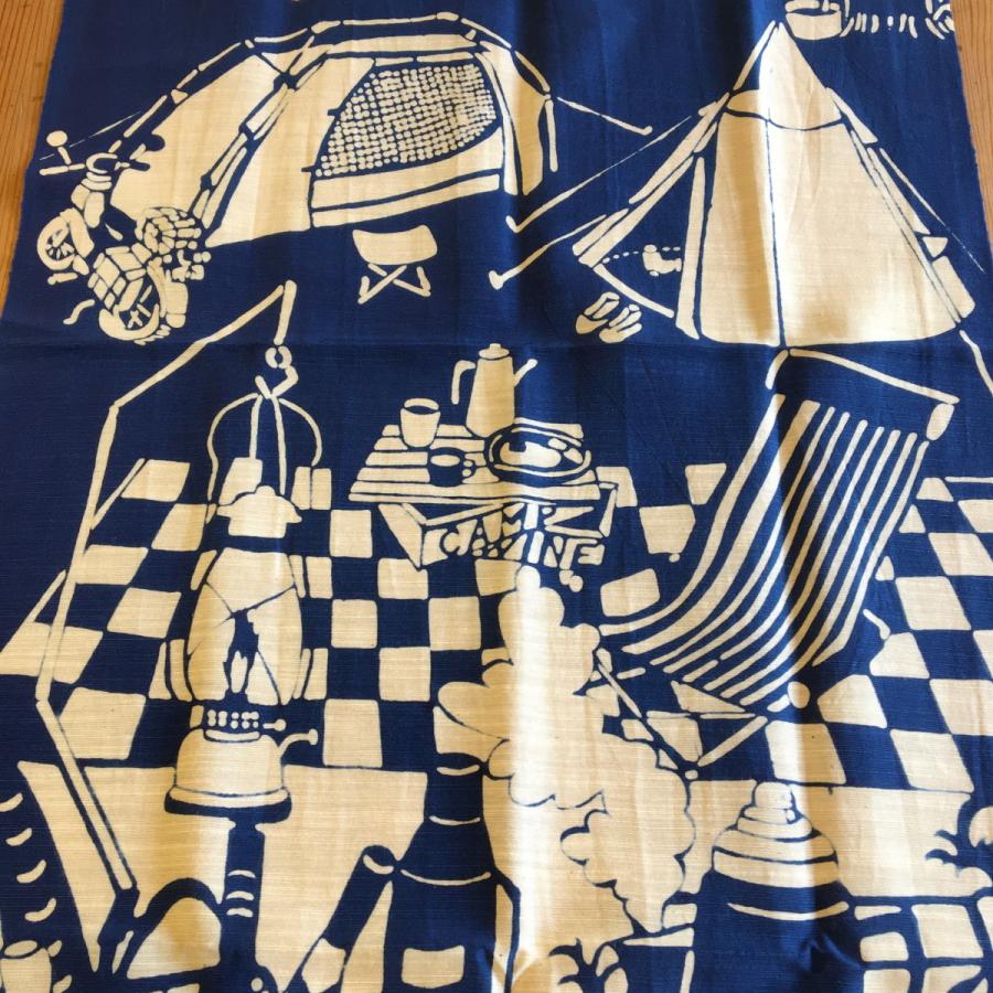 手ぬぐい「ワイルドキャンプ（青）」(工房カモdesign) : Gocha青山茶舗 - 通販 - Yahoo!ショッピング
