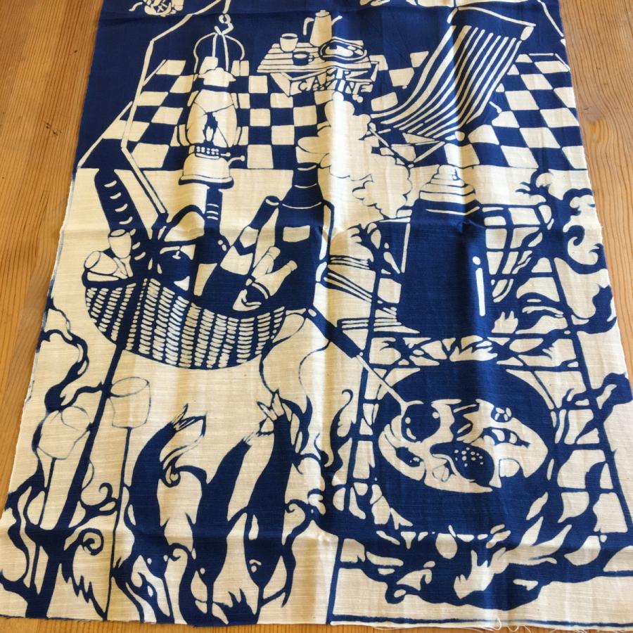 手ぬぐい「ワイルドキャンプ（青）」(工房カモdesign) : Gocha青山茶舗 - 通販 - Yahoo!ショッピング