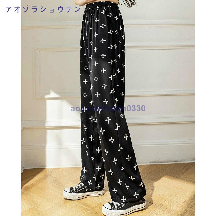 パンツ レディース きれいめ 花柄 ウエストゴム さらり 大きい パンツ レディース きれいめ 花柄 ウエストゴム さらり 大きい