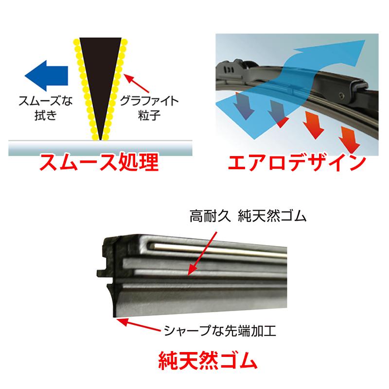 【純天然ゴム使用】レイン・X グラファイトワイパー 600MM Uフック : APdirect - 通販 - Yahoo!ショッピング