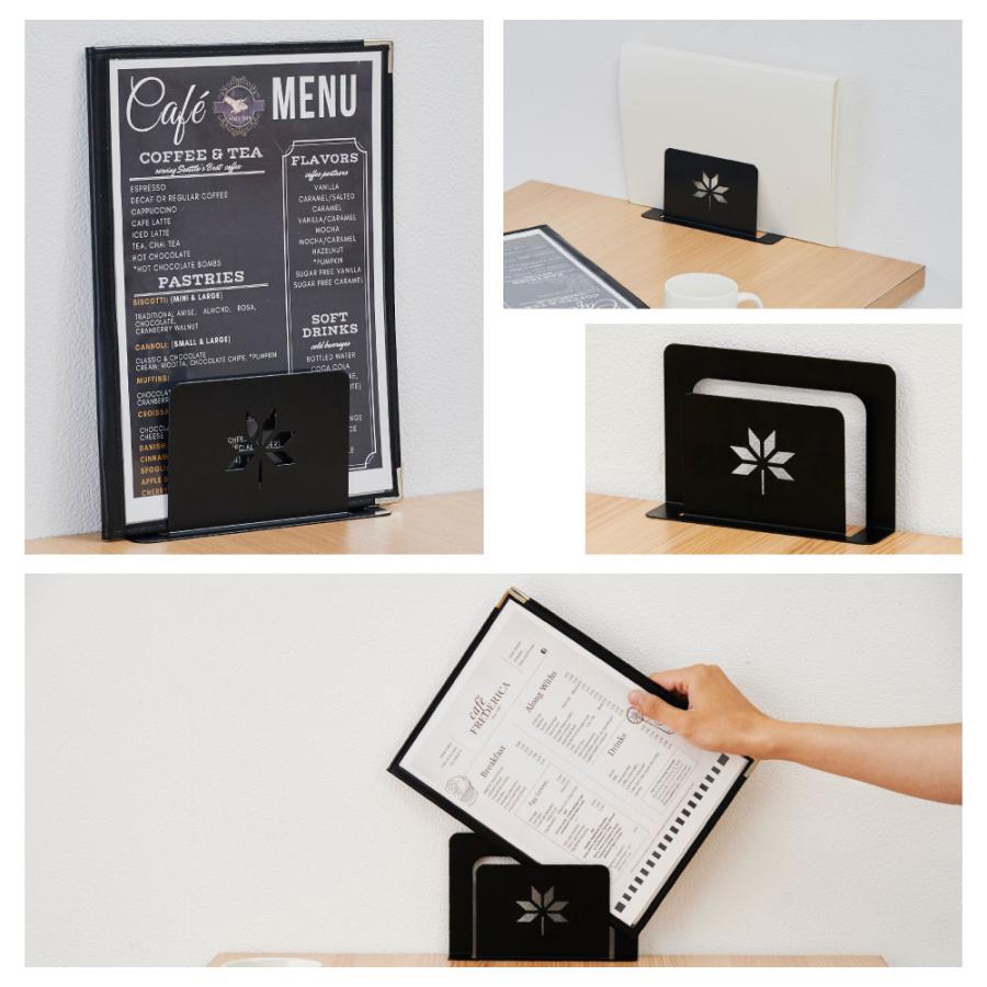 メニュー立 メニューブックスタンド メニューラック メニュー立て メニュースタンド メニュー入れ A4 卓上 ブラック 書類収納 レストラン 飲食店 店舗 ms-002 :ms-002 ...