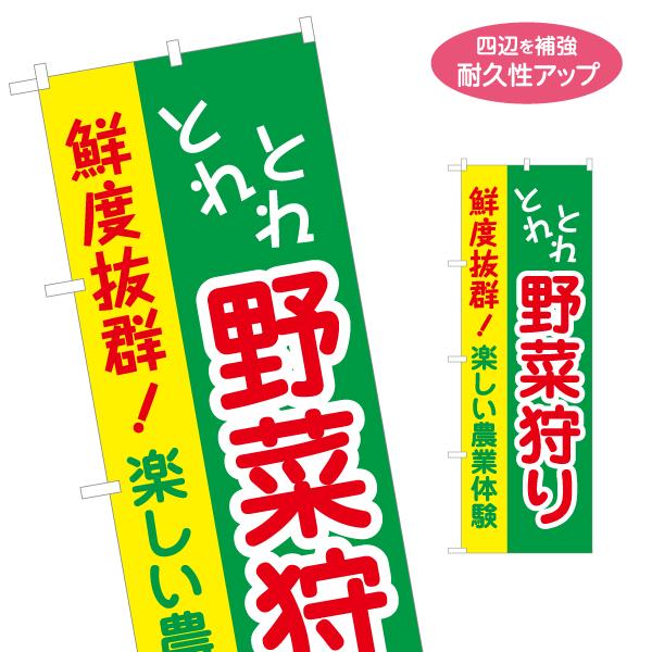 のぼり旗 野菜狩り やさい 名入れ無料 2サイズ W60×H180cm W50×H150cm Y-1154-27 : あぴまちYahoo!店 - 通販 - Yahoo!ショッピング