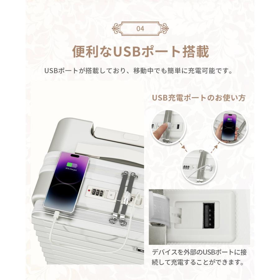 スーツケース フロントオープン 機内持ち込み 前開き カップホルダー S Mサイズ 1-3泊 ストッパー付き キャリーケース キャリーバッグ ...