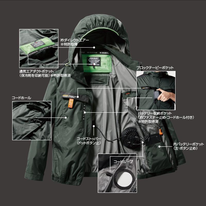 BURTLE バートル BURTLE エアークラフト AC2021 3xl AC08-2 セット 2024 限定ファン バッテリー サイドファン ジャケット 長袖 フルハーネス 空調ウェア ...