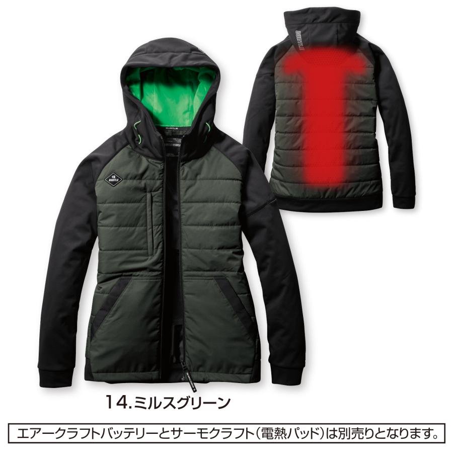 BURTLE バートル 3220 ヒーター フーディージャケット 2023秋冬2024 防風 防寒 撥水 男女兼用 電熱パッド おしゃれ かっこいい サーモクラフト : アパレルモード ...
