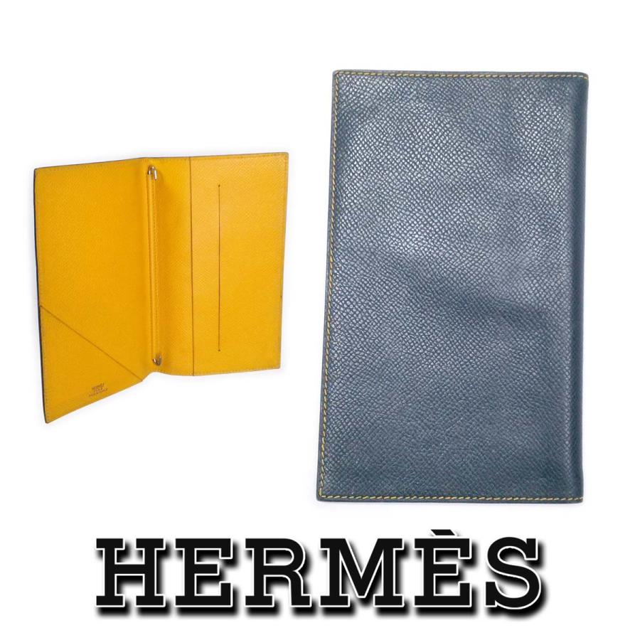 HERMES 【美品-良品】エルメス アジェンダヴィジョン 手帳カバー クシュベル ネイビー/黄色 バイカラー A刻印ap8535【一撃即決 ...
