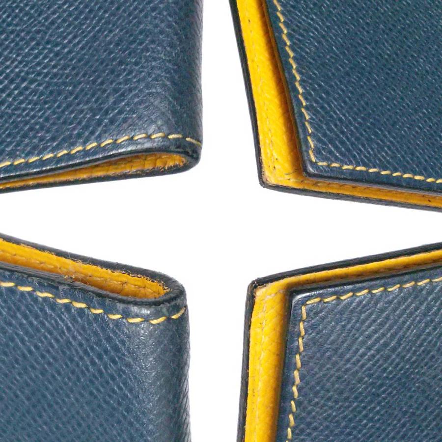 HERMES 【美品-良品】エルメス アジェンダヴィジョン 手帳カバー クシュベル ネイビー/黄色 バイカラー A刻印ap8535【一撃即決 ...