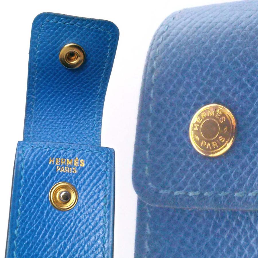HERMES 【美品】エルメス ガムケース 青 ブルー クシュベル HERMES 【美品】エルメス ガムケース 青 ブルー クシュベル