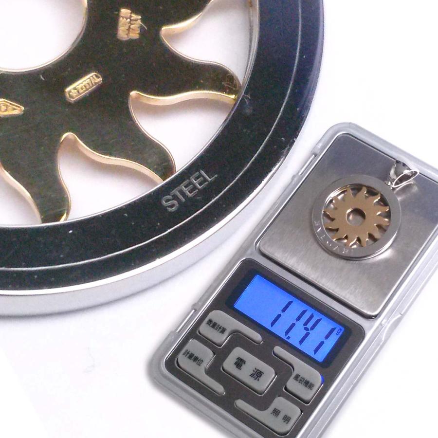 【新品同様-超美品】ブルガリ トンド サン 太陽 大きい方 約44×31mm ペンダントトップ Au750/STEEL 11.4g 箱 ...