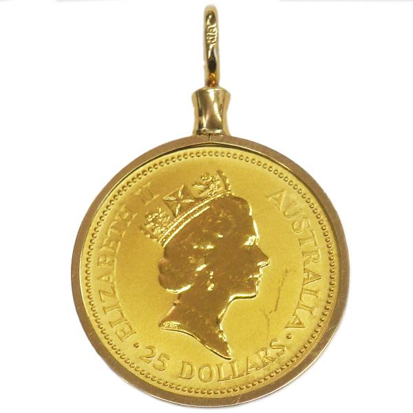 中古B/標準 コイン：K24/枠：K18 ペンダントトップ カンガルー 金貨 純金 1/10オンス 1/10oz 1992年 オーストラリア ナゲット コイン 硬貨 : APRE - 通販 ...