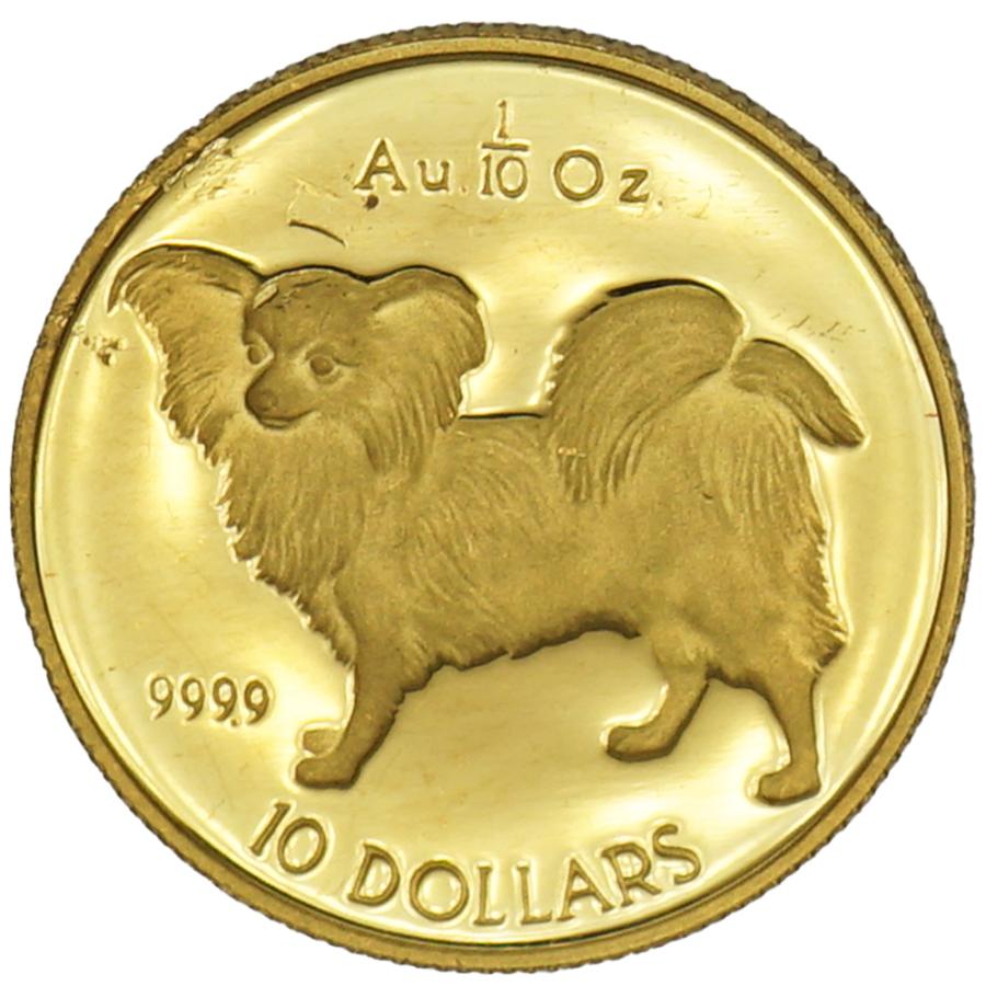 中古B/標準 貨幣 パピヨン ドッグコイン 1992年 1/10oz クック諸島 10ドル金貨 犬 エリザベス2世 金貨 純金 K24 24金 硬貨 20517896046 : APRE ...