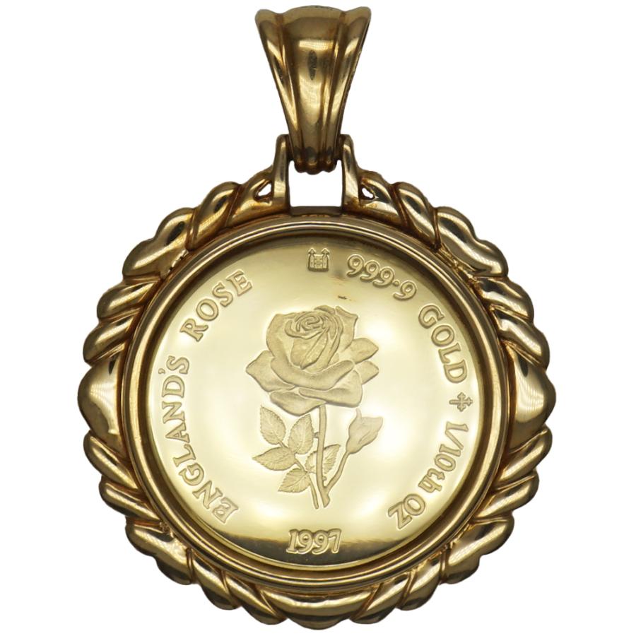 中古A/美品 コイン：K24/枠：K18 ペンダントトップ 純金コイン ダイアナ妃追悼 1/10oz イングランドローズ 両面ガラスカバー 20522294013 : APRE - 通販 ...