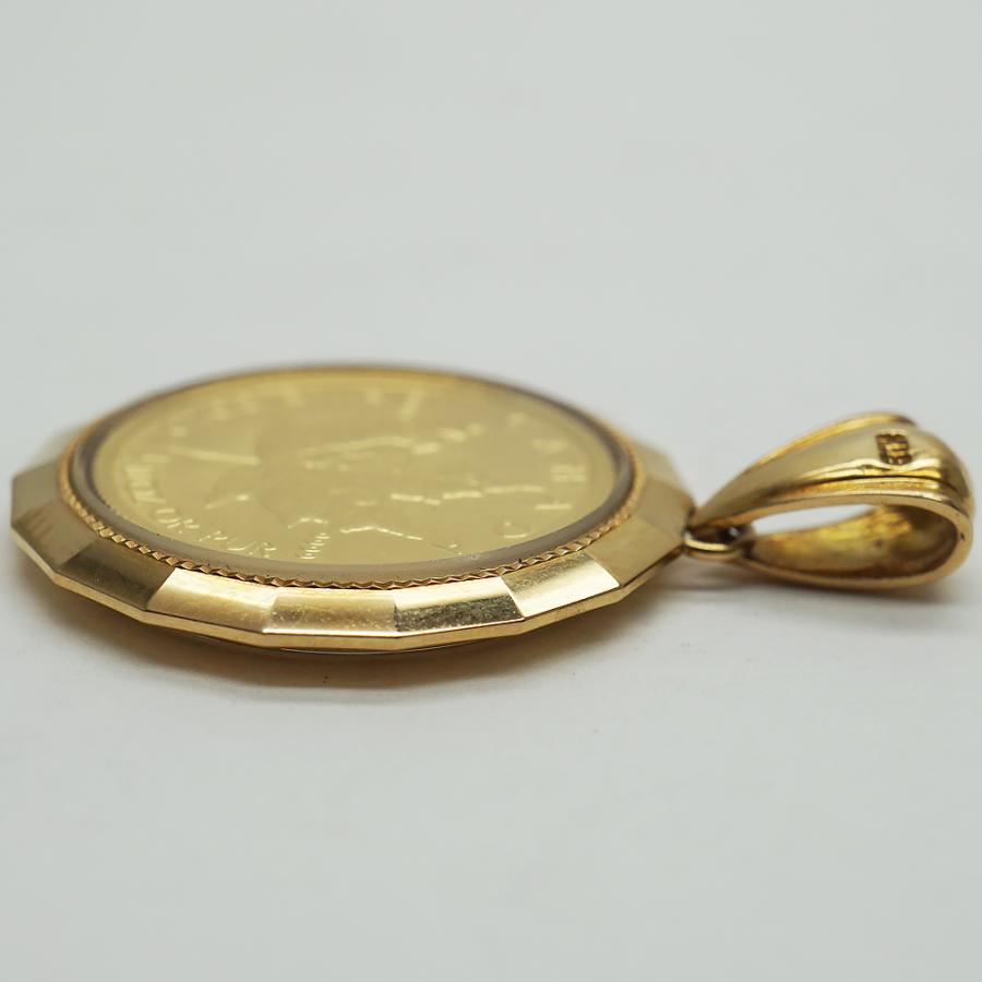 コイン：K24/枠：K18 ペンダントトップ メイプルリーフ コイン 金貨 純金 1/10オンス 1/10oz 1991年 カナダ K24 24金 硬貨 : APRE - 通販 - Yahoo ...