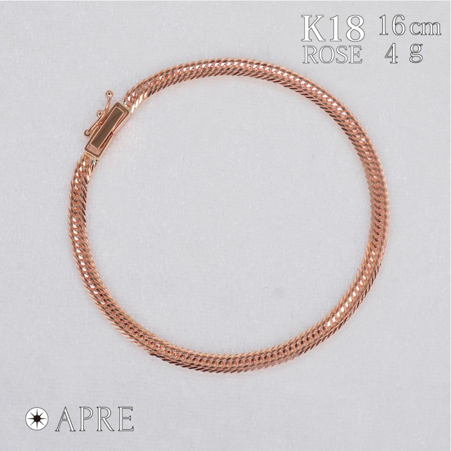 喜平 ブレスレット ローズゴールド K18 トリプル12面 16cm 4g 造幣局検定刻印 キヘイ チェーン 12面トリプル 十二面 : APRE - 通販 - Yahoo!ショッピング