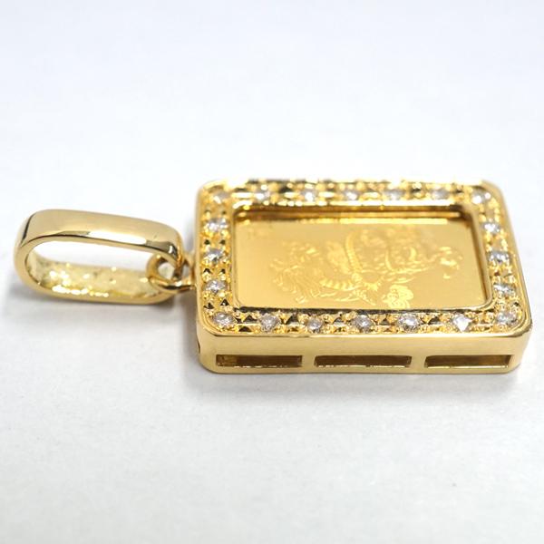 新品N/新品 龍 K24 インゴット 1g K18ダイヤ枠付き プレート型 24金 18金 K18 ペンダントトップ pfpap-28 : APRE - 通販 - Yahoo!ショッピング