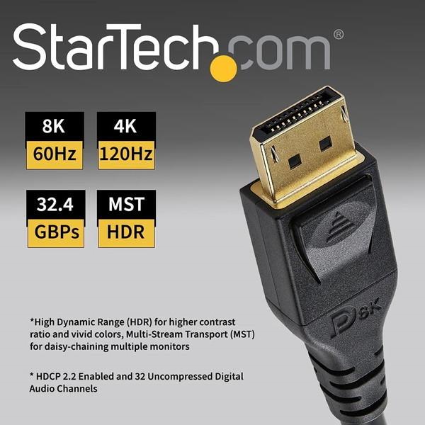 StarTech.com StarTech DP14MM4M ブラック DisplayPort 1.4 ケーブル-4m/VESA認定/8K(60Hz)/HBR3/HDR/ラッチ付きコネクタ ...