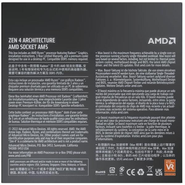 AMD Ryzen5 7600 With Wraith Stealth Cooler 100-100001015BOX CPU (6C/12T ...