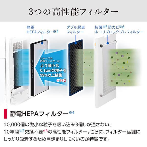 シャープ KI-RX75-W SHARP プラズマクラスターNEXT 発生機能搭載 加湿空気清浄機 ハイグレードモデル ホワイト系 フィルター自動掃除 加湿器 脱臭 kirx75 KIRX75 ...