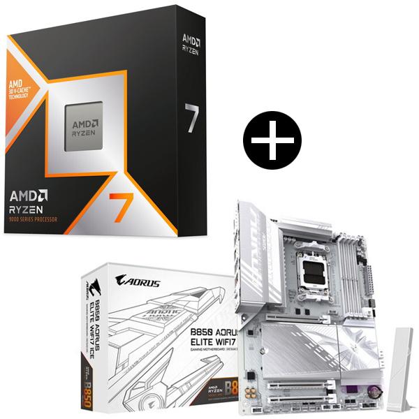 AMD Ryzen 7 9800X3D CPU + GIGABYTE B850 A ELITE WF7 ICE ATXマザーボード セット ...