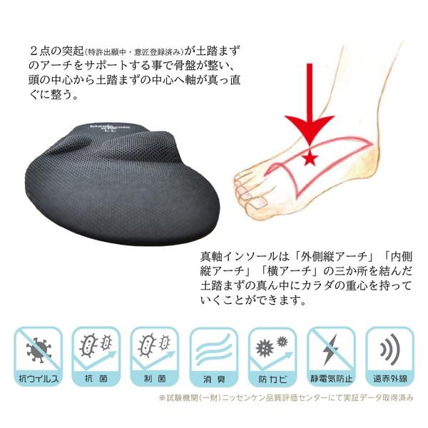arusen 真軸インソール XL 26.5cm 〜 28cm 姿勢改善 歩行改善 立ち仕事 疲れにくい 消臭 防カビ 抗菌 抗ウイルス 腰痛 ...