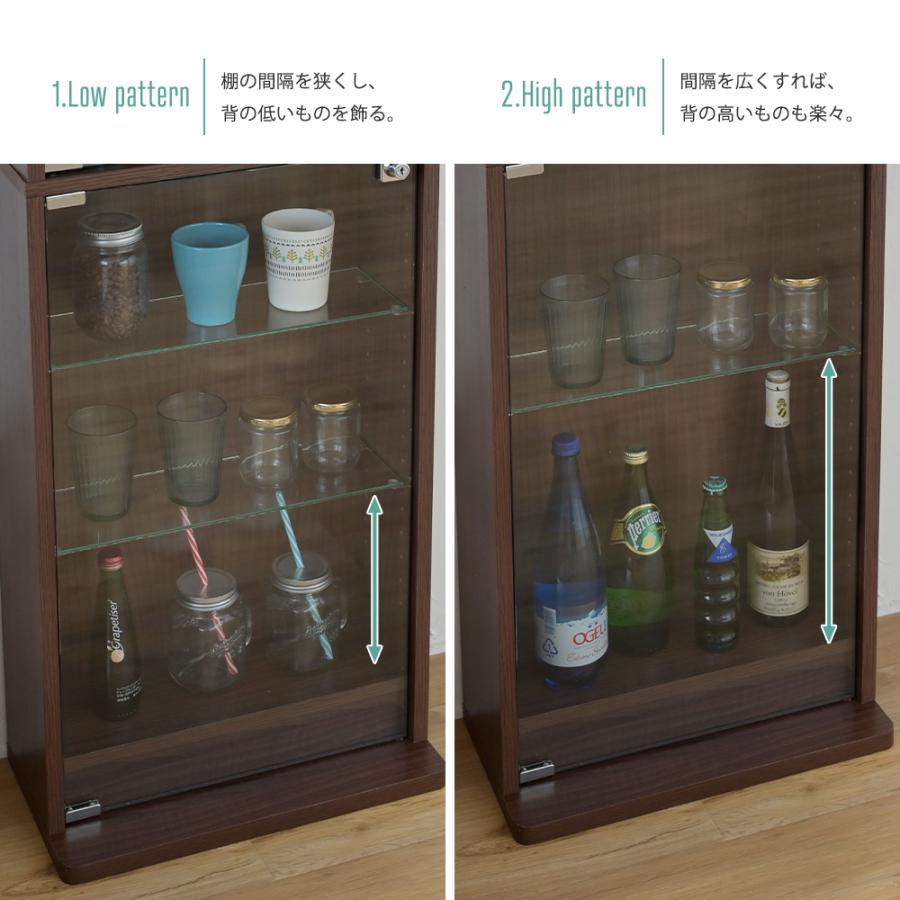 JK-PLAN コレクションケース コレクションラック ガラス 棚 シェルフ 可動棚 薄型 コンパクト スリム 収納 ハイタイプ ブラウン JK・インターナショナル MJ-012 BR ...