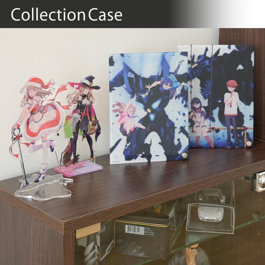 コレクションケース コレクションラック ガラス 棚 シェルフ 可動棚 薄型 コンパクト スリム 収納 ハイタイプ ブラウン JK・インターナショナル MJ-012 BR ...