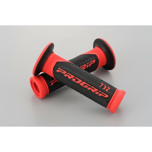デイトナ D98095 PRO-GRIP スーパーバイクグリップ#732 耐震GEL 125mm 貫通 ブラック/レッド ...