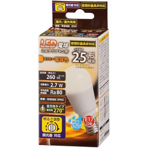 OHM オーム電機 LDA3L-G-E17/D G11 LED電球 ミニクリプトン形 E17 25形相当 調光器対応 防雨タイプ 電球色 : XPRICE Yahoo!店 - 通販 ...