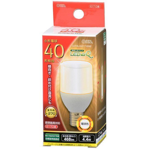 OHM オーム電機 LDT4L-G-E17 IG92 LED電球 T形 E17 40形相当 電球色 : XPRICE Yahoo!店 - 通販 - Yahoo!ショッピング