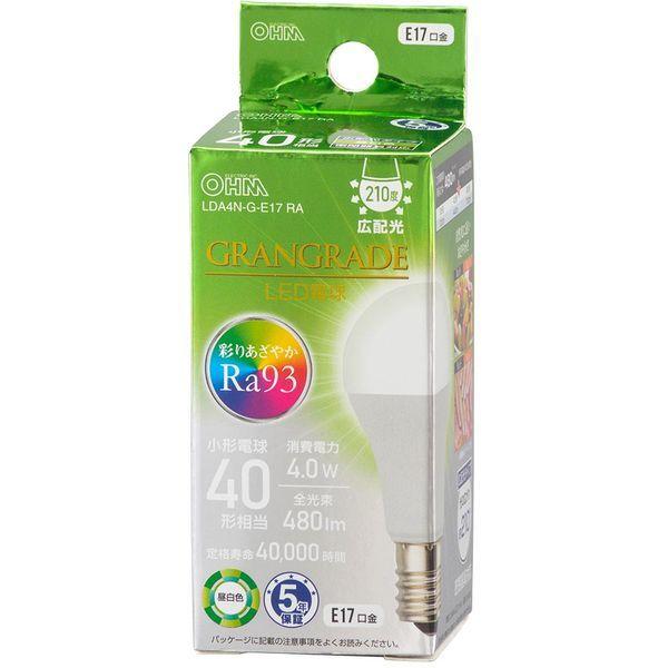 オーム電機 LDA4N-G-E17 RA LED電球 小形E17 40形相当 昼白色 : 4971275655584 : XPRICE Yahoo!店 - 通販 - Yahoo!ショッピング