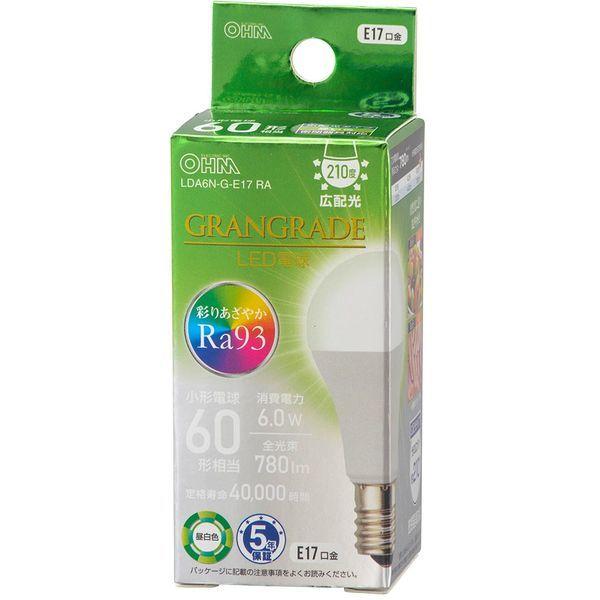 OHM オーム電機 LDA6N-G-E17 RA LED電球 小形E17 60形相当 昼白色 : XPRICE Yahoo!店 - 通販 - Yahoo!ショッピング