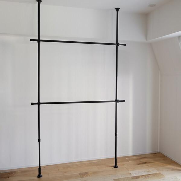 TOSO Naivis つっぱりハンガーセット二段 2.0m ブラック メーカー直送 : XPRICE Yahoo!店 - 通販 - Yahoo!ショッピング