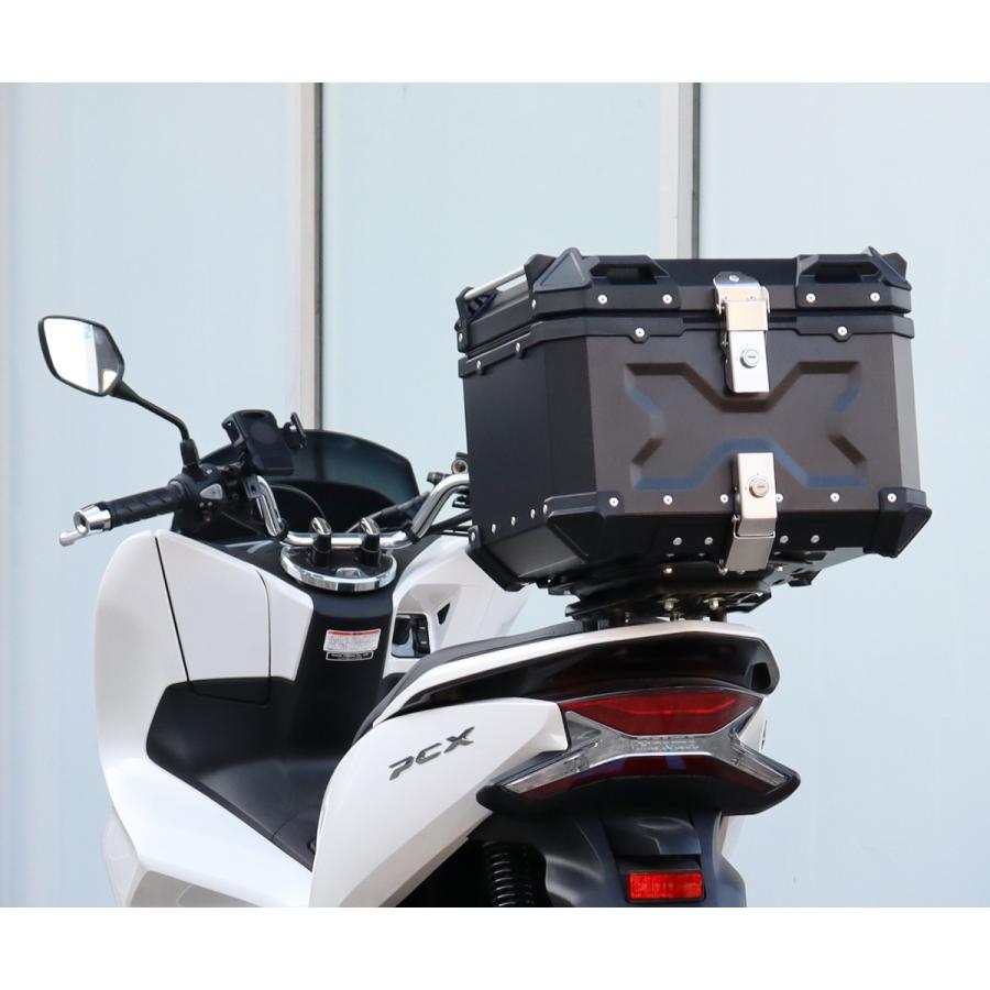 AG-APS 容量45L PCX専用 ボックス&キャリア セット ブラック Newステンレスヒンジタイプ バックレスト付 PCXリアボックス アルミリアボックス : APS-M - 通販 ...
