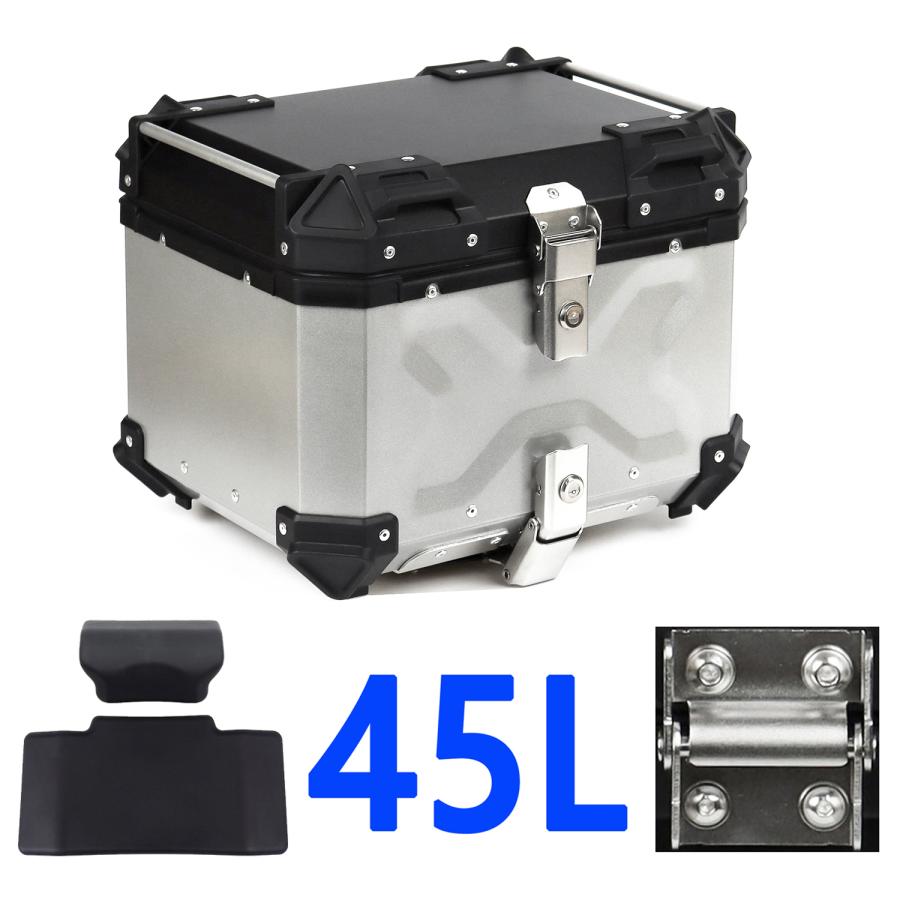 AG-APS 容量45L PCX専用 ボックス&キャリア セット シルバー Newステンレスヒンジタイプ バックレスト付 PCXリアボックス アルミリアボックス : APS-M - 通販 ...